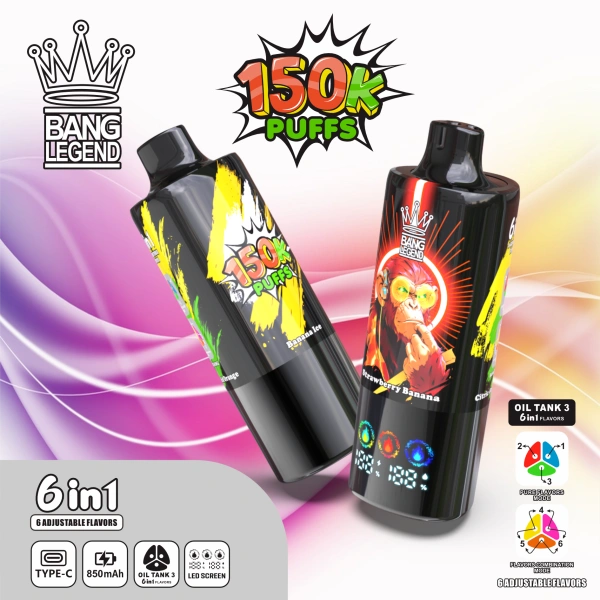Bang Legend 150k Puffs 6 en 1 Vape jetable Wholesale Free Shipping